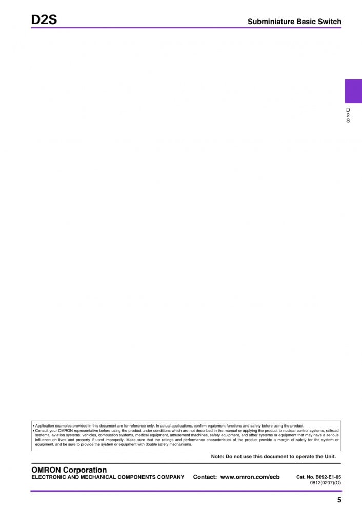 OMRON D2S-10LD datasheet page 5