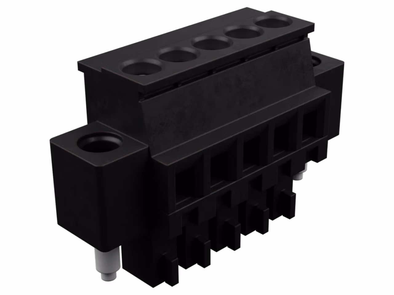 3.81mm Pitch Eurostyle Vertical Plug, with Retention Screws and Standard Imprinting, Front Wire Entry, Black, 5 Circuits for sale