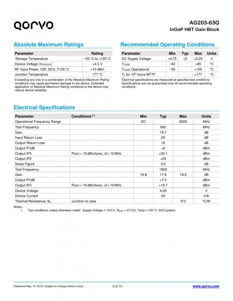 AG203-63G technical document page 2