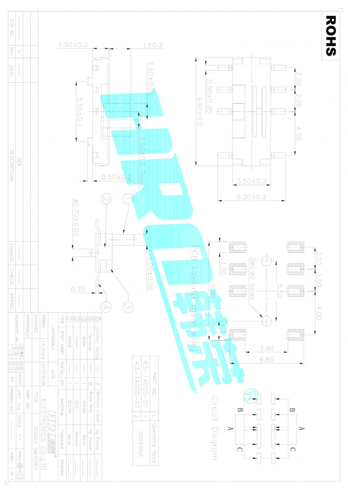 K3-1400S-D1 technical document page 1
