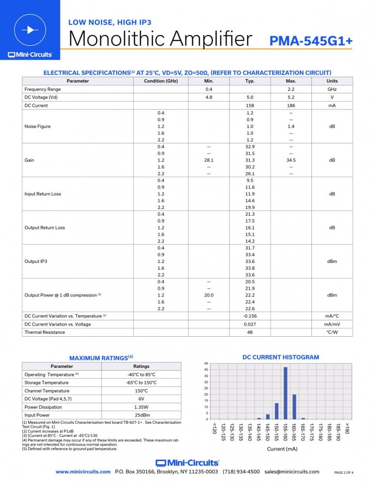 PMA-545G1+ datasheet page 2