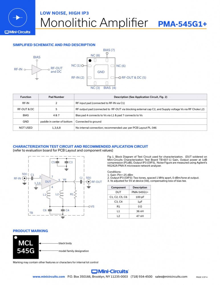 PMA-545G1+ datasheet page 3