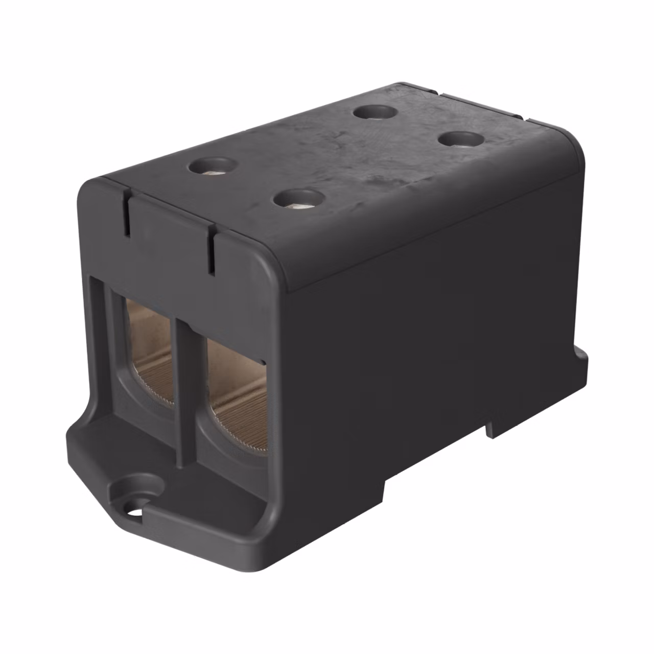 High Current Universal Clamp Tapping Terminal Block, Screw Mount, 380.0A  / 600V, Grey Housing and Cover, 1 Circuit, 4 Terminations for sale