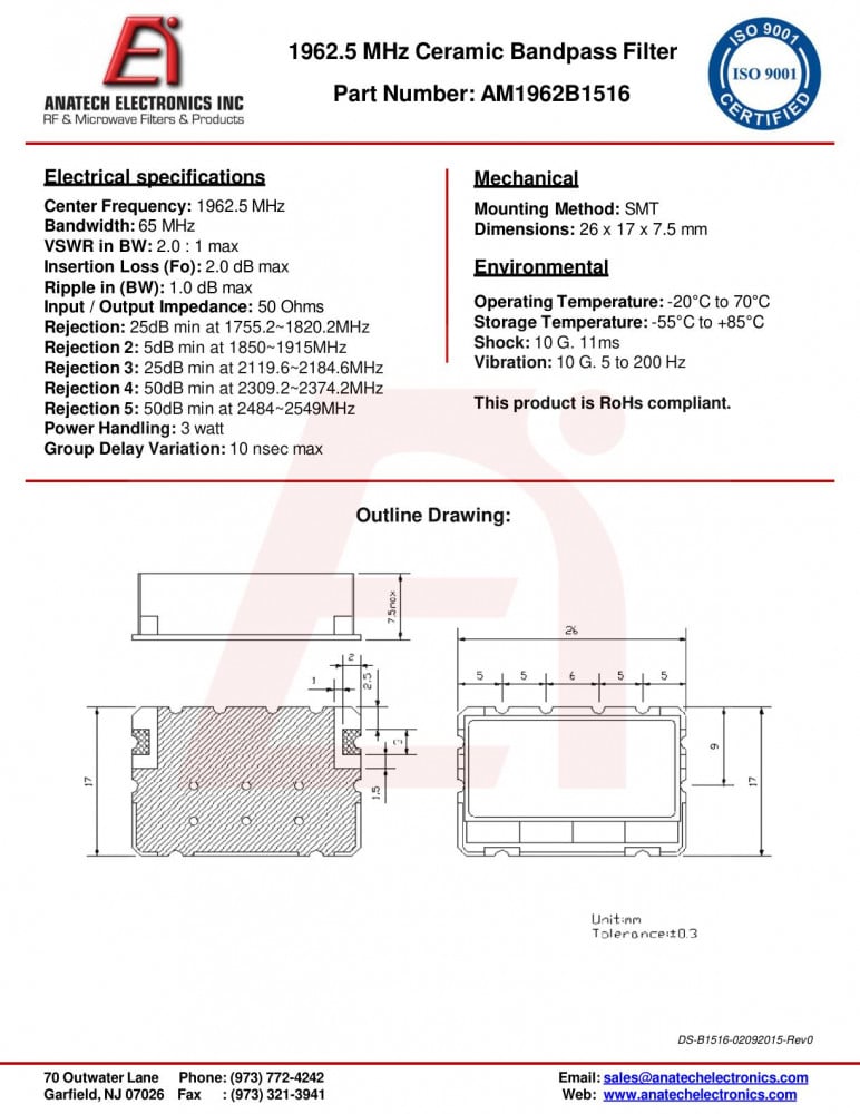 AM1962B1516 technical document page