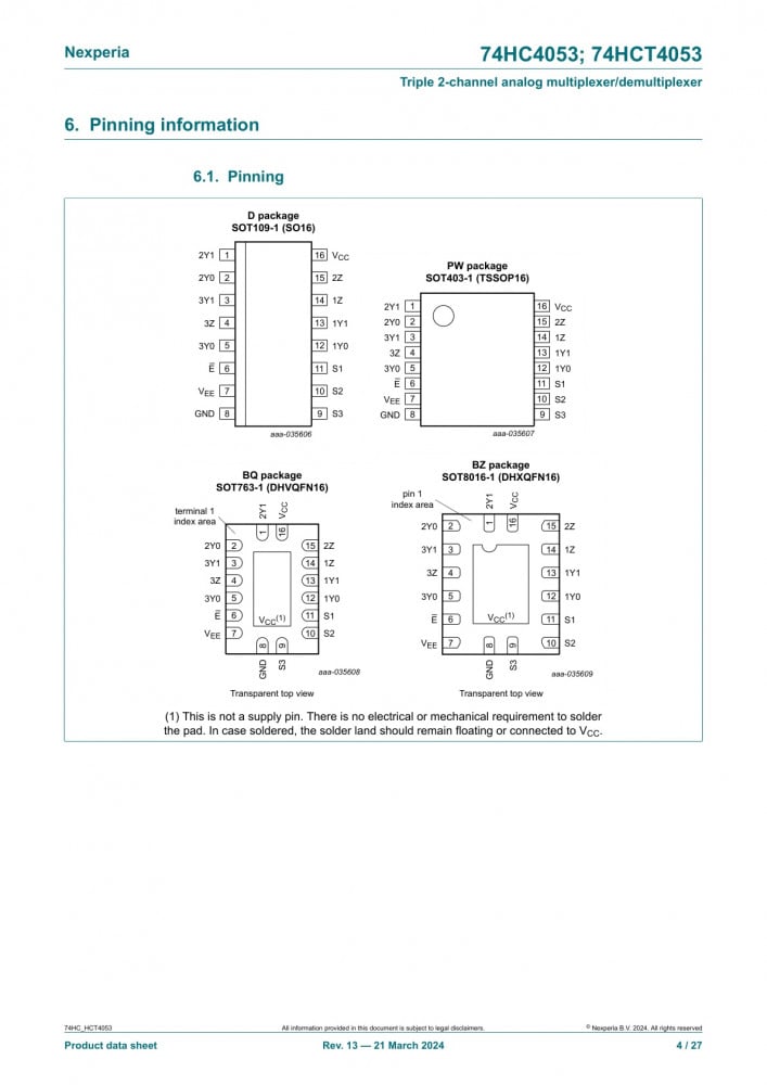74HCT4053 datasheet page 4