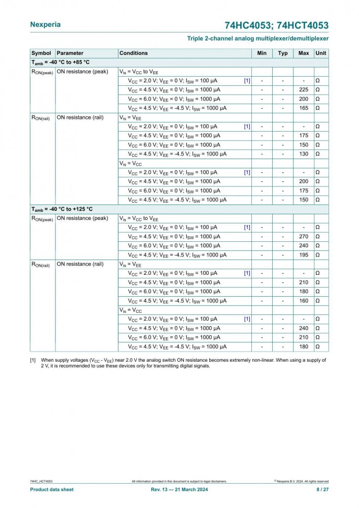 74HCT4053 datasheet page 8