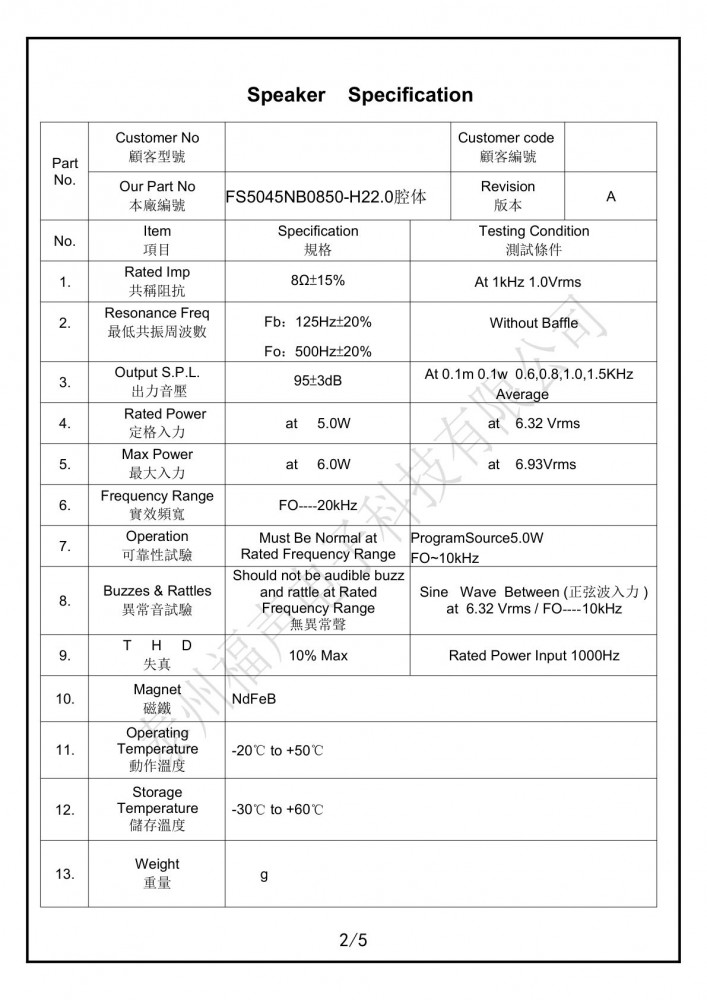 FS5045NB0850-H22.0 approval document page 3