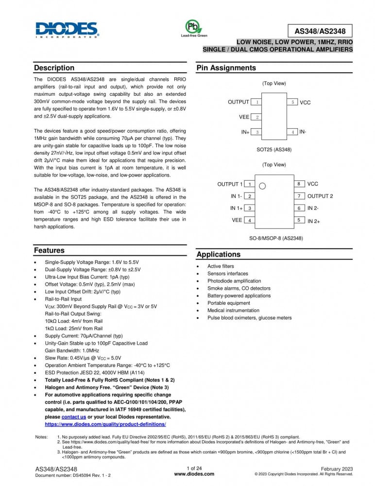 AS348W5-7 datasheet page 1