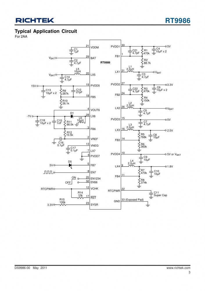 RT9986 datasheet page 3