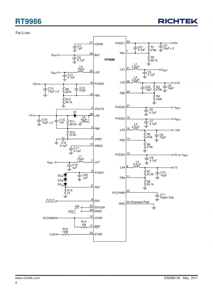 RT9986 datasheet page 4