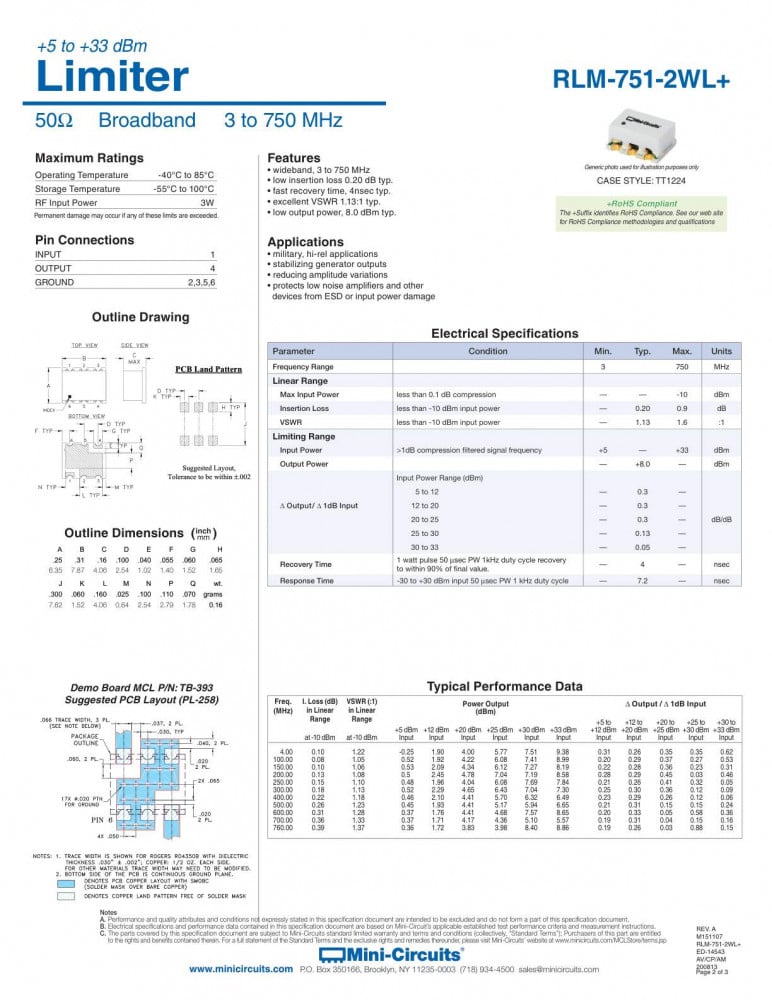 RLM-751-2WL+ datasheet page 2