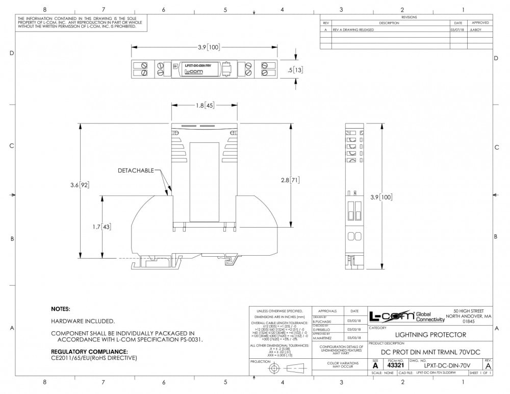 LPXT-DC-DIN-70V technical document preview