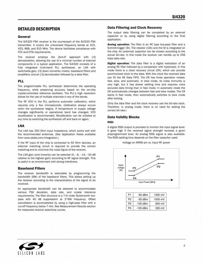 SI4320 datasheet page 2