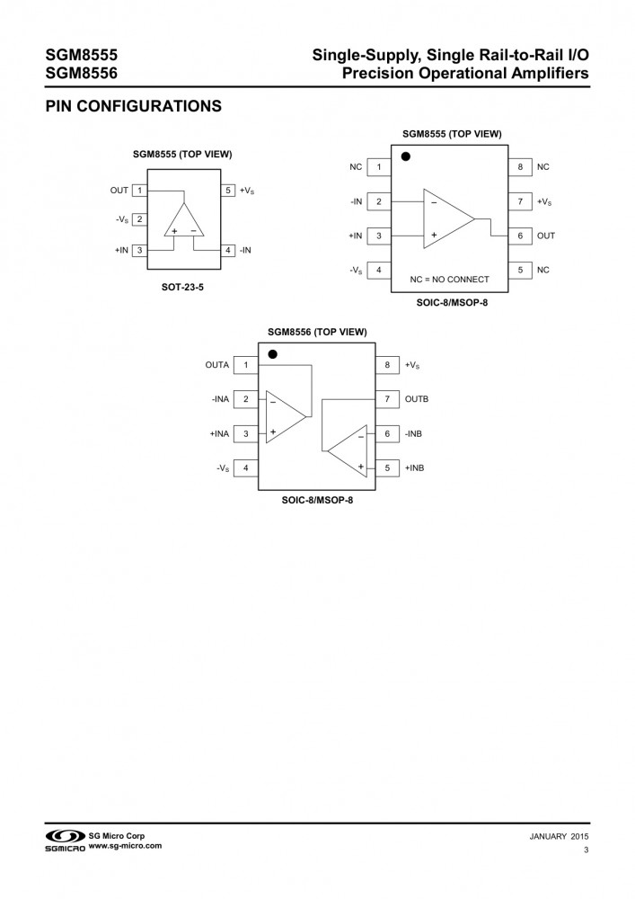 SGM8556 datasheet page 3