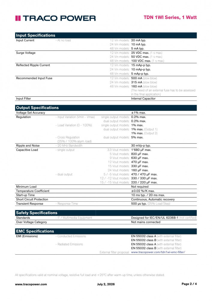 TDN 1WI technical document page 2