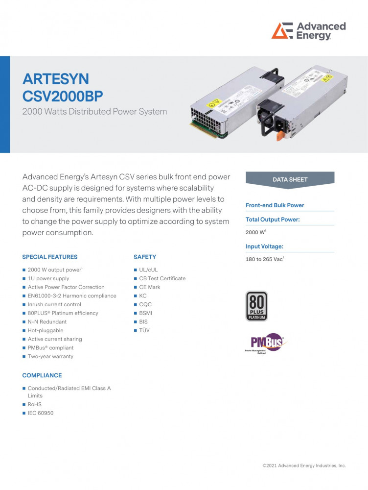 CSV2000BP datasheet page 1