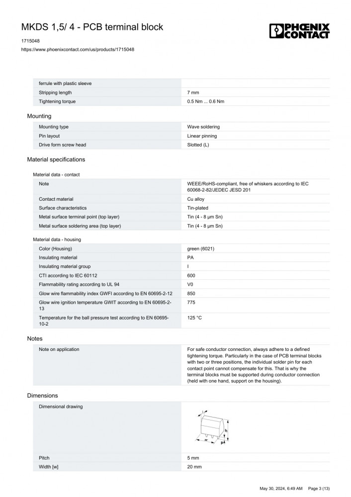 Phoenix Contact 1715048 technical document page 3