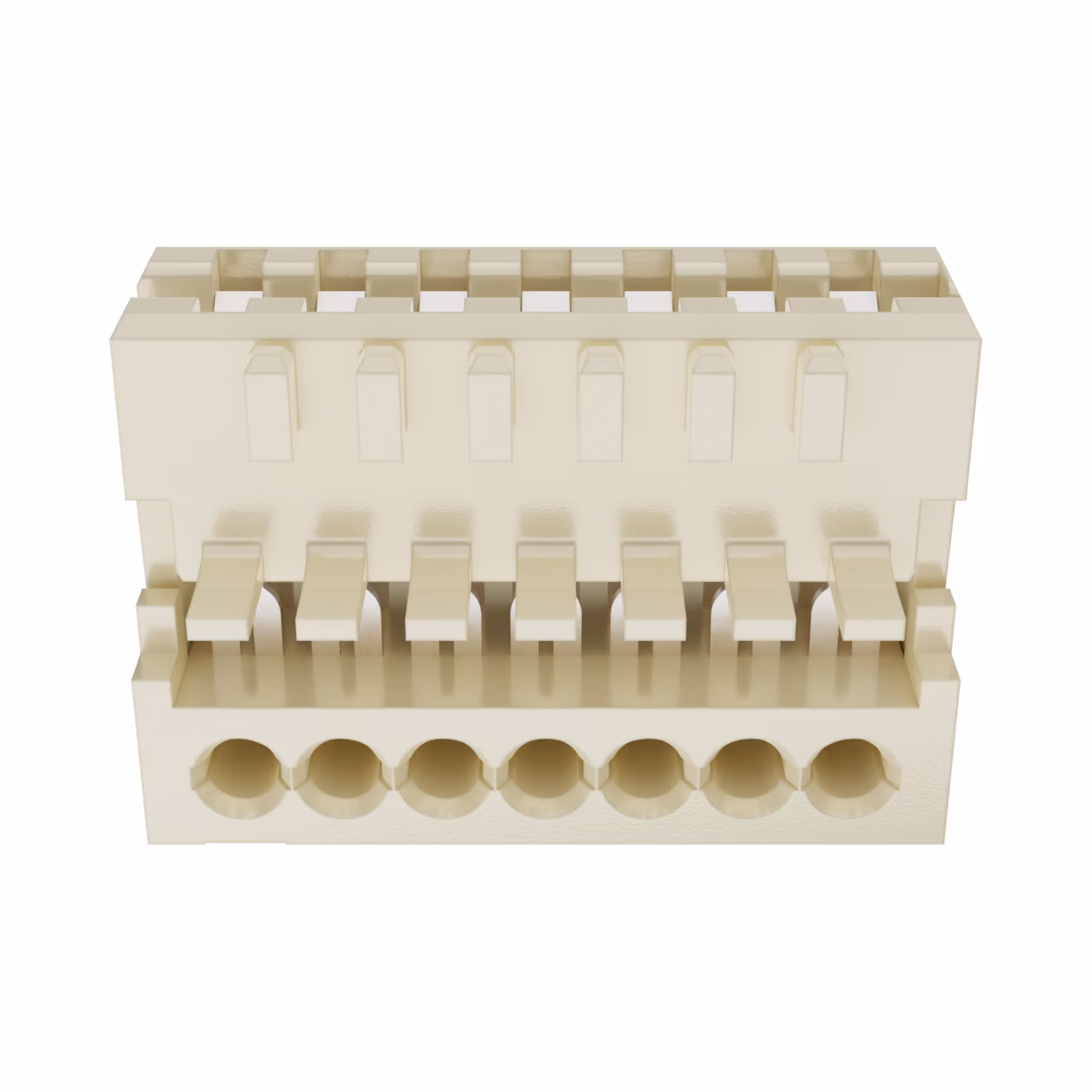Appli-Mate RAST 2.5 Connector, 2.50mm Pitch, Female, 7 Circuits, Positions A and H Removed, Locking Pips, 1 Slotted and 1 Open Endwall, Tin Plating for sale