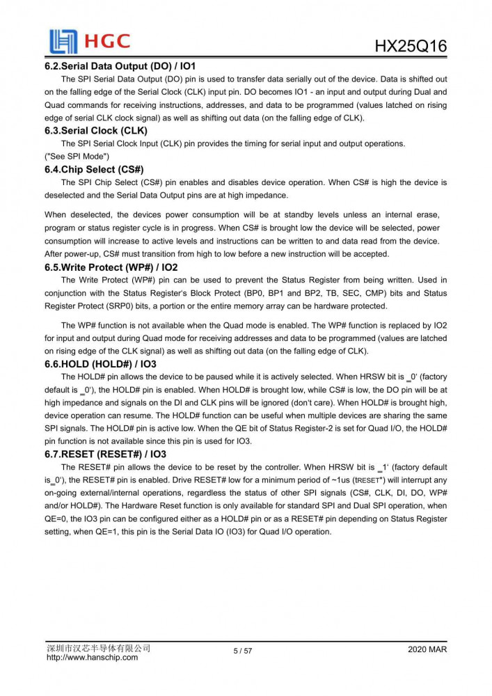 HX25Q16 datasheet page 5
