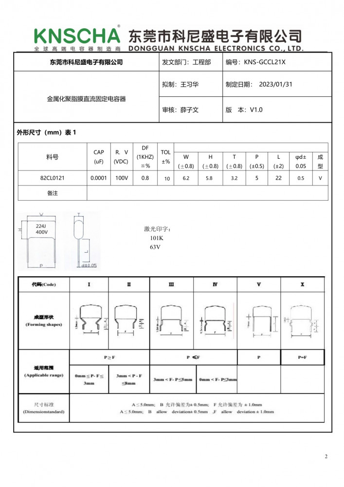 82CL0121 specification page 2