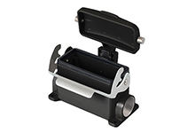 Heavy-Duty Harsh Environment (HE) Single Lever Surface Mount Housing, Die-cast Aluminum, with 1 Lever, with Cover, with Gasket, Size 48B «104x62», M32x2 Thread, Black for sale