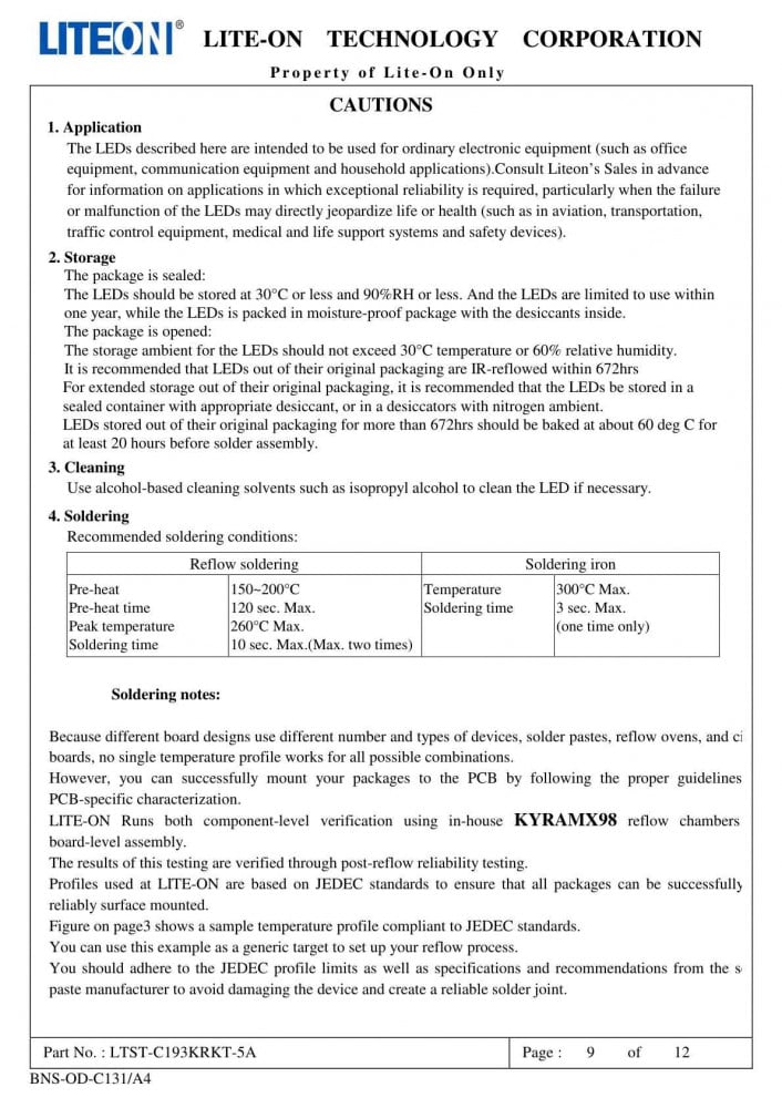 LTST-C193KRKT-5A datasheet page 10