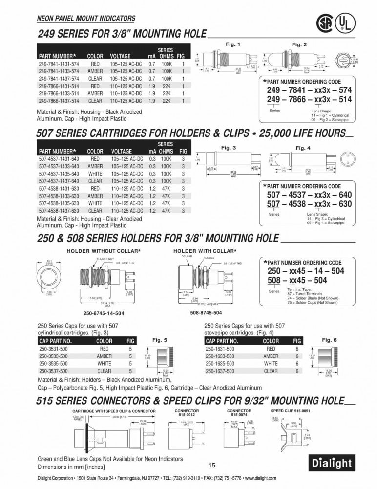 Dialight 250 and 507 Series product reference page