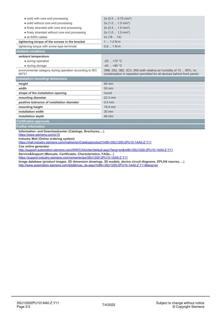 SIEMENS A6X30144576 datasheet page 2