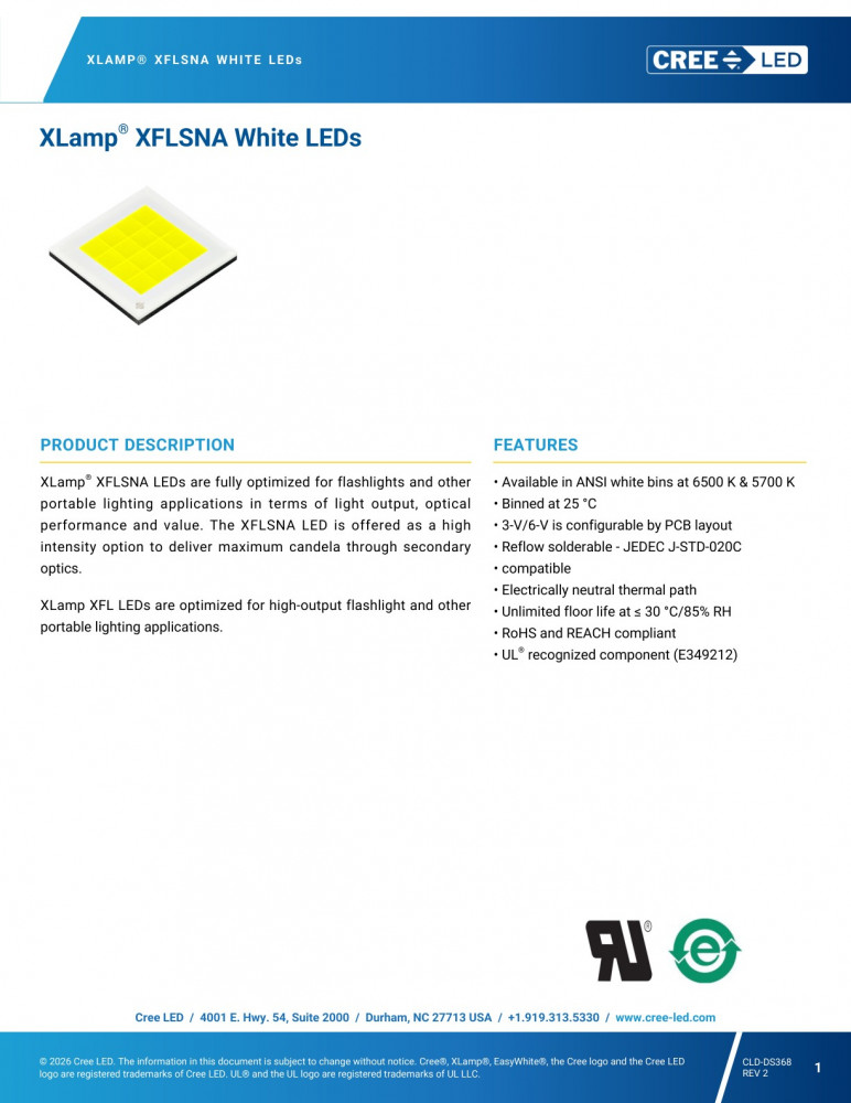 XFLSNA product document page 1