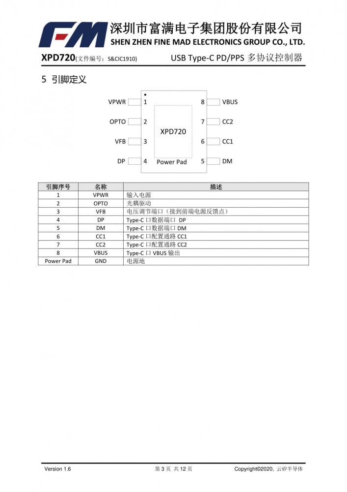 XPD720B datasheet page 3