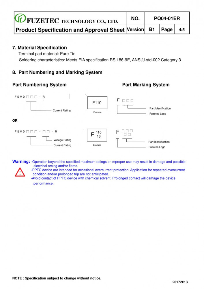 FUZETEC FSMD1812 datasheet page 4
