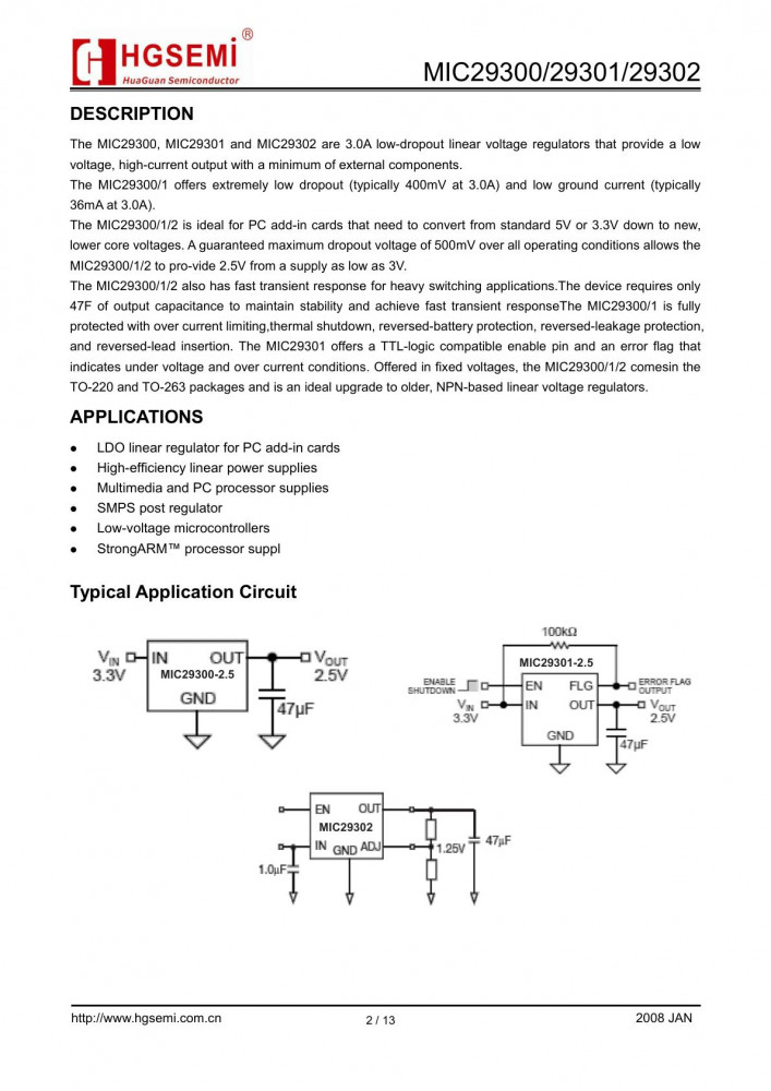 MIC29301S-3.3/TR technical document page 2