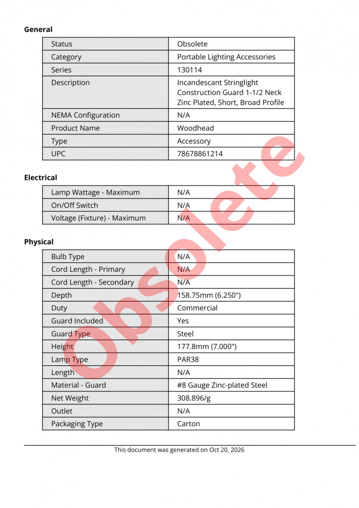 Product documentation image 2 for MOLEX 1301140018