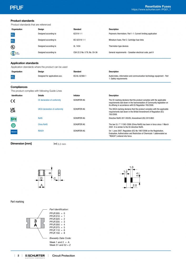 PFUF.110.2 datasheet page 2