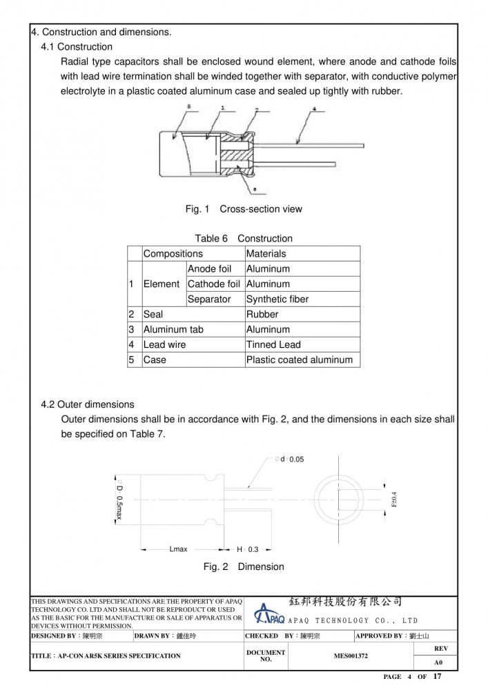 APAQ AR5K datasheet page 4