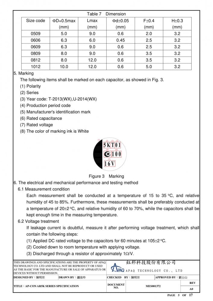 APAQ AR5K datasheet page 5