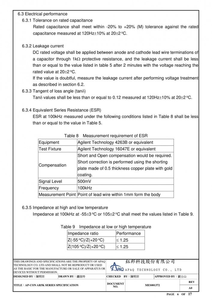 APAQ AR5K datasheet page 6