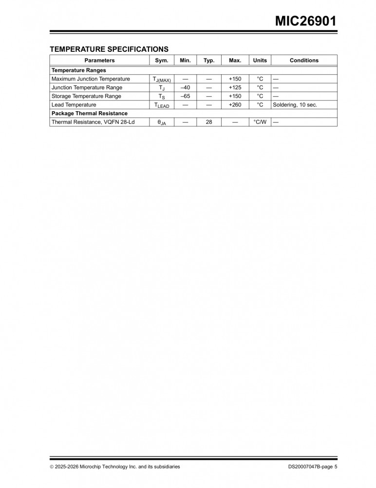 MIC26901 document page 5