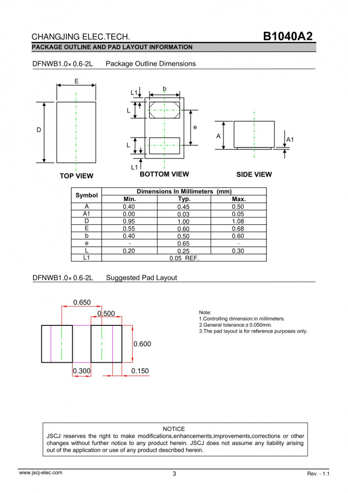 B1040A2 datasheet page 3