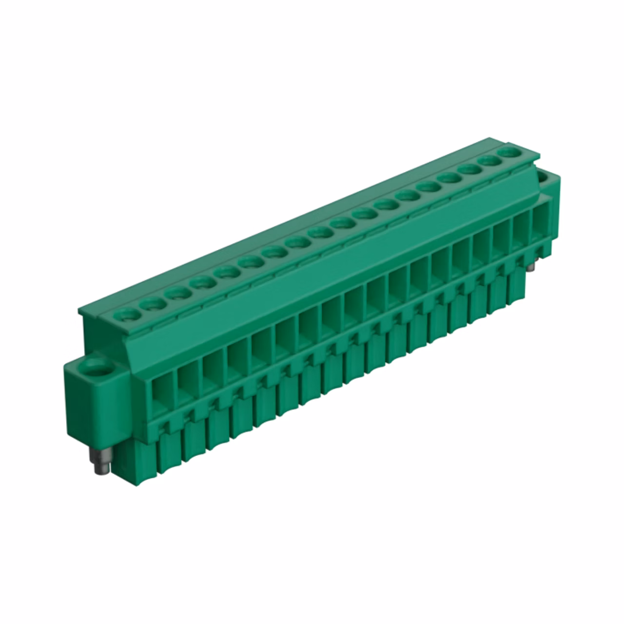 3.50mm Pitch Eurostyle Vertical Plug, with Retention Screws, Rear Wire Entry, Green Housing, 18 Circuits for sale