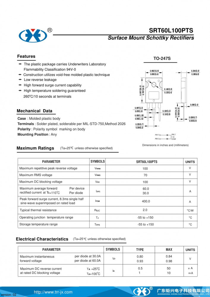 SRT60L100PTS datasheet page 1