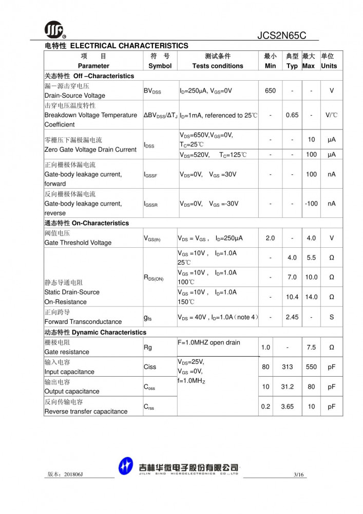 JCS2N65FC-220MF datasheet page 3