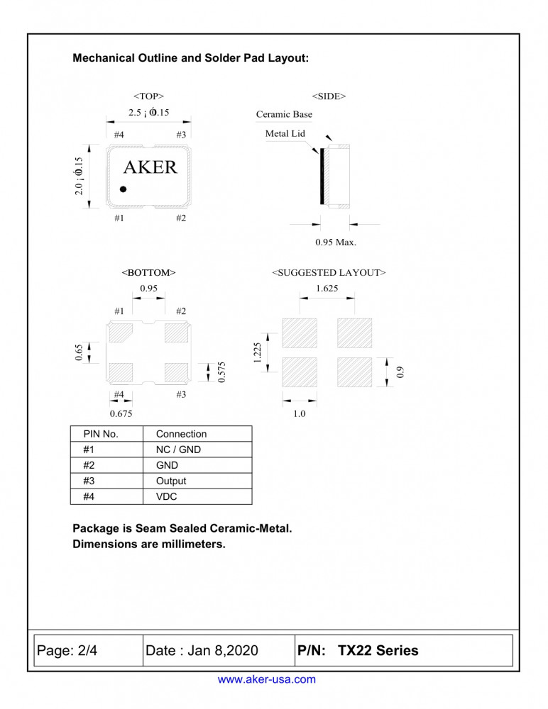 AKER TX22 series datasheet page 2