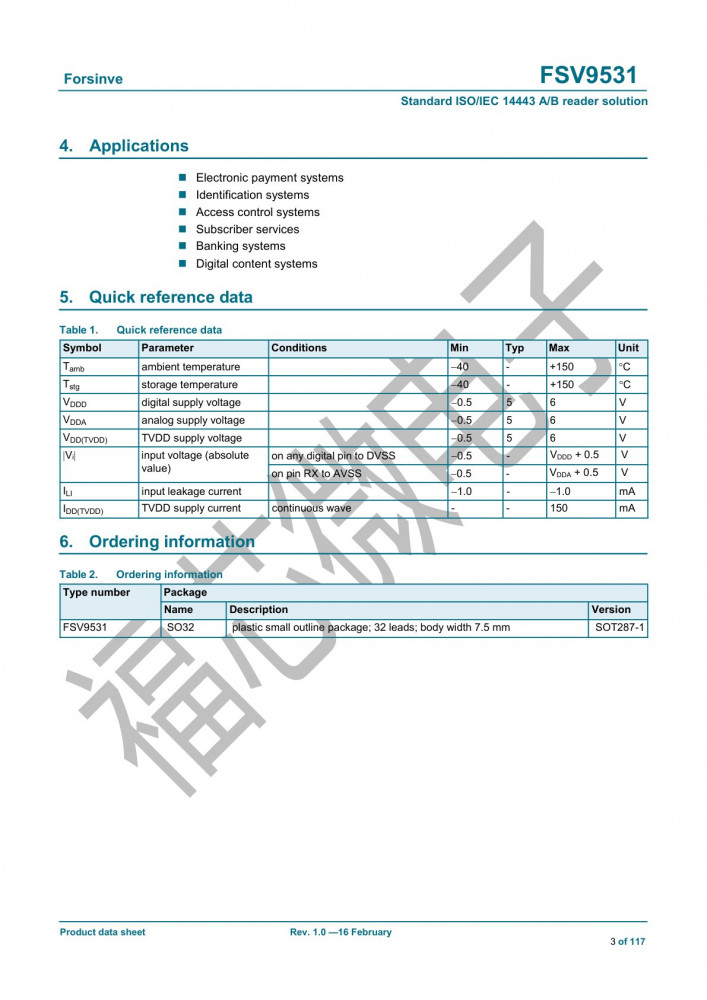 FSV9531 datasheet page 3