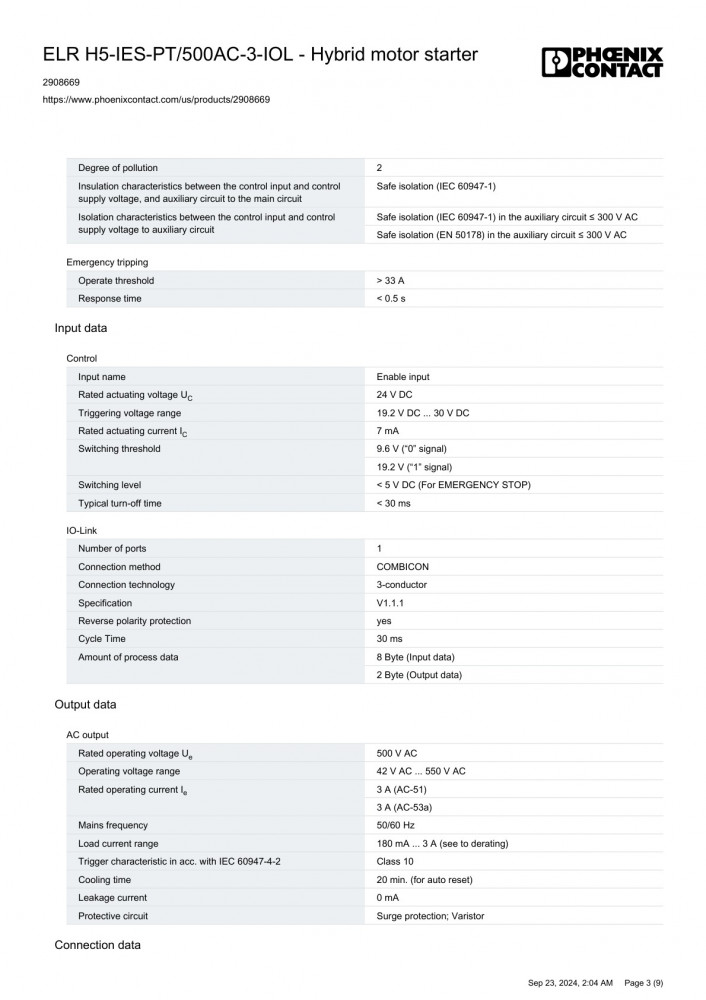 Phoenix Contact 2908669 technical document page 3