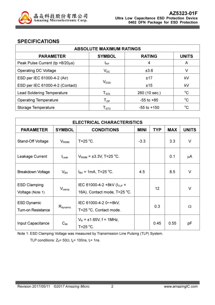 AZ5323-01F datasheet page 2