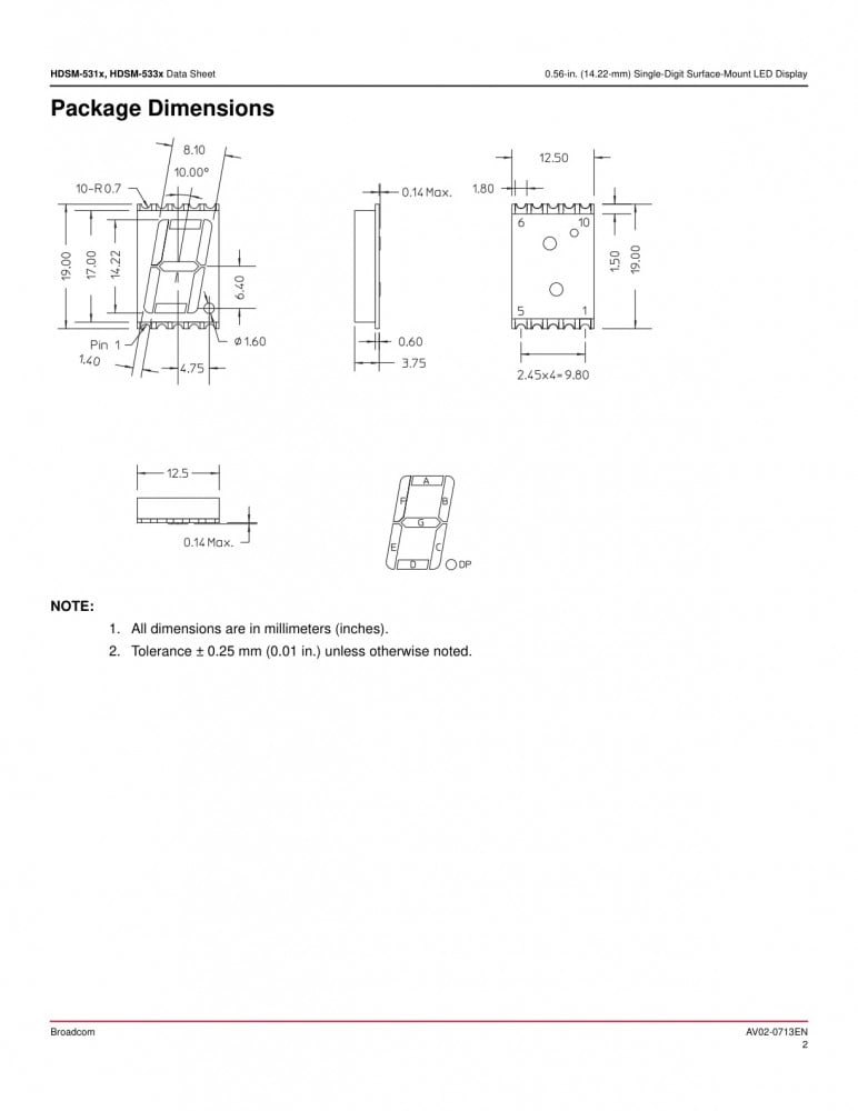 HDSM-531C datasheet page 2
