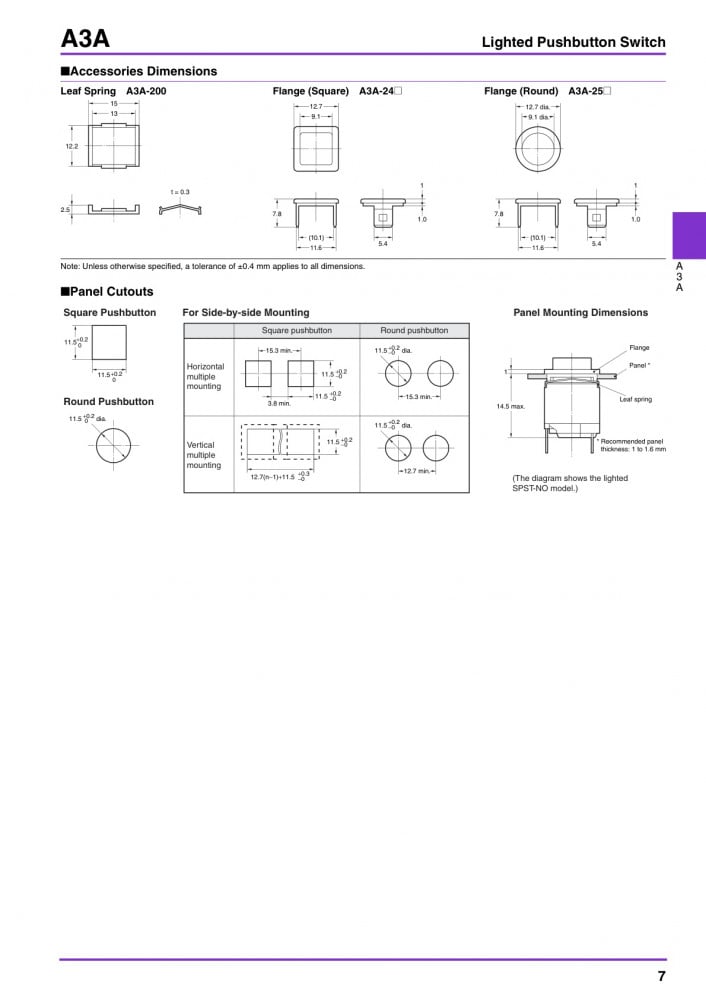 OMRON A3A datasheet page 7