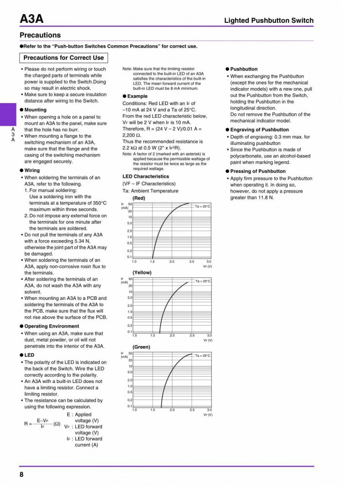 OMRON A3A datasheet page 8