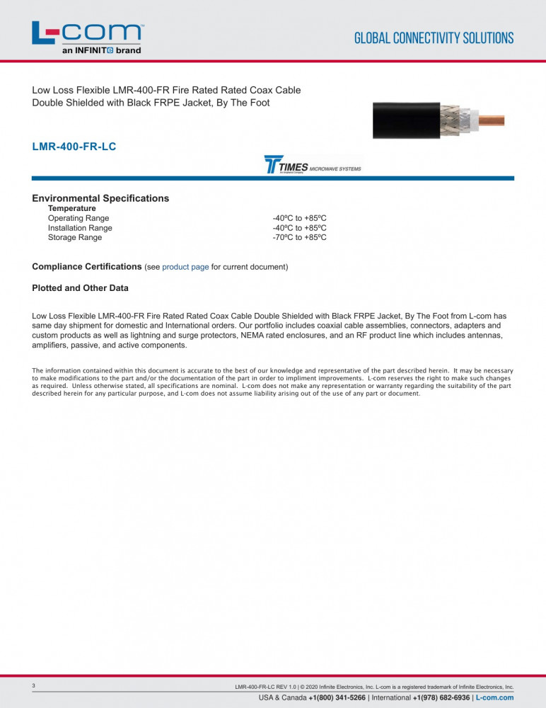 LMR-400-FR-LC technical document page 3